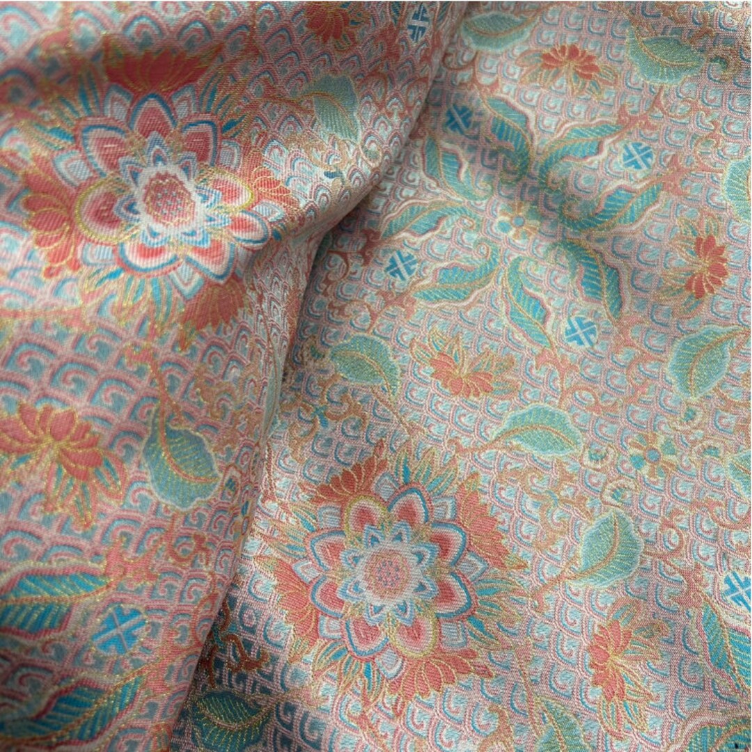 Japanese Nishijin Ori, Wedding Jacquard Silk Brocade by 1 Meter, 59“W ...