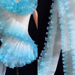 Sheer Pleated Ruffle, 12cm Wide 3D Folds Ruffle Organza, Designer ...