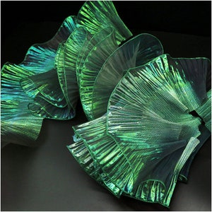 Sheer Pleated Ruffle, 15cm Wide 3D Folds Ruffle Organza, Designer ...