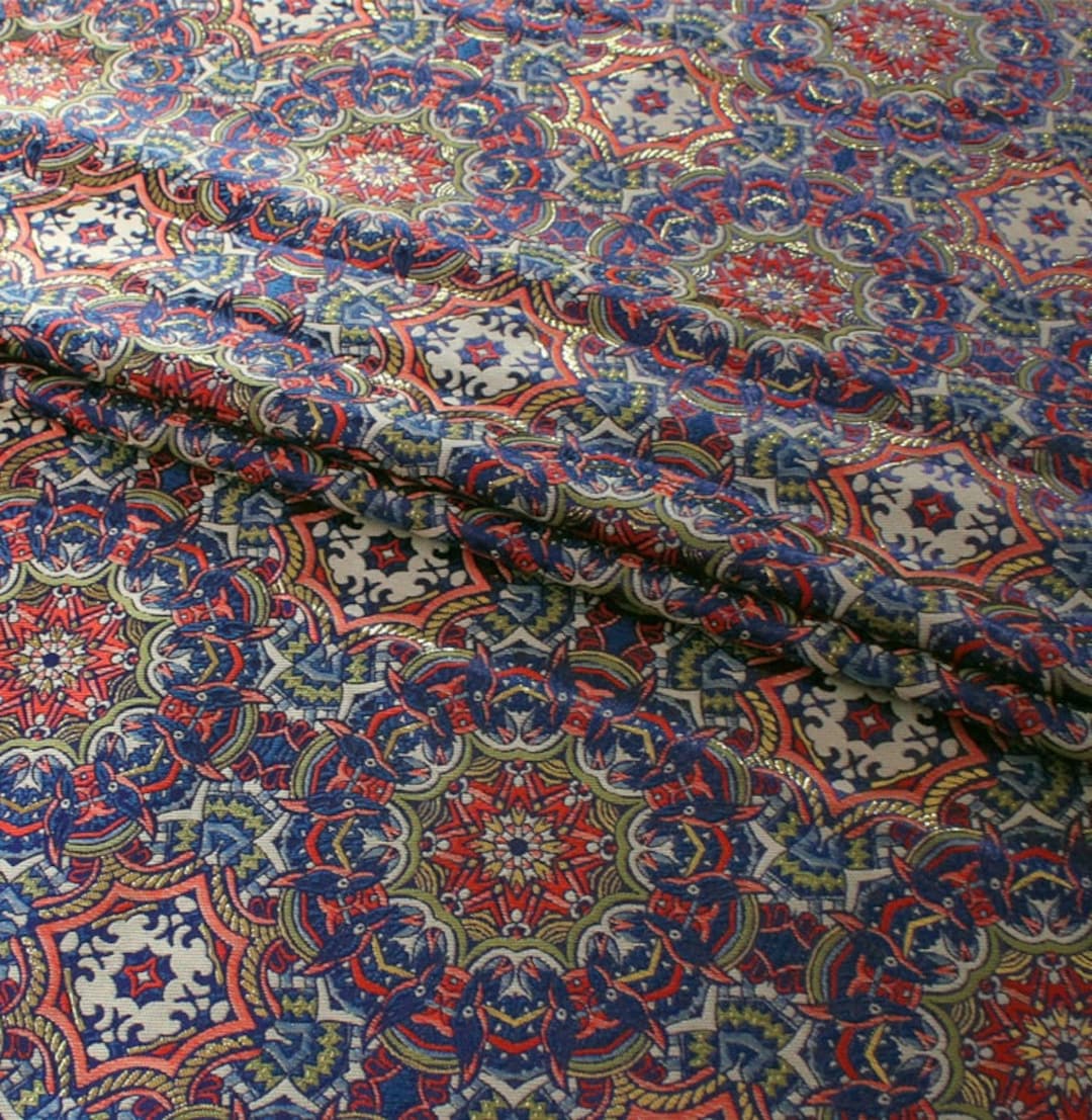 29.5n 57W Exotic Thangka Pattern, Tibetan Classic Brocade Satin Woven ...