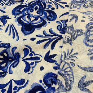 Chinese Blue Printed Fabric, 100% Cotton, Sewing Fabric for Dress ...