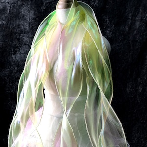 7cm Wide Water Ripple Ruffles Mermaid Bright 3D Lace Transparent Yarn ...