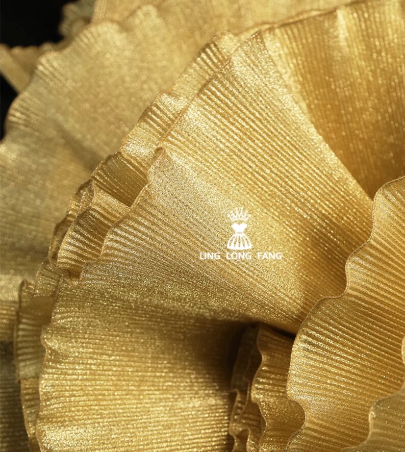 Metallic Luster Organza Lace: 3D Ruffle Designer Fabric, 27cm Wide - Etsy