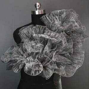 Sheer Pleated Ruffle, 15cm Wide 3D Folds Ruffle Organza, Designer ...