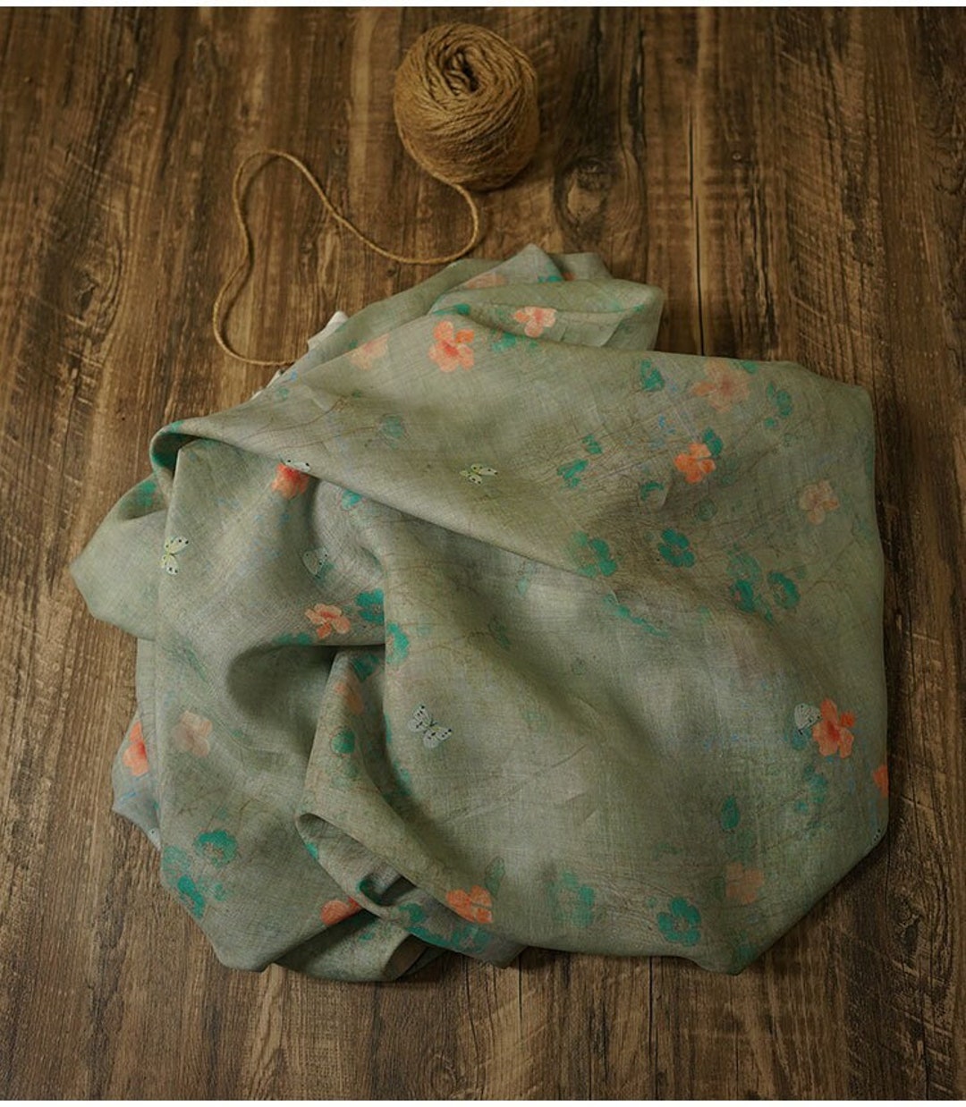 100% Ramie Fabric Rose Pattern for Clothing & Home Textile, 55“W ...