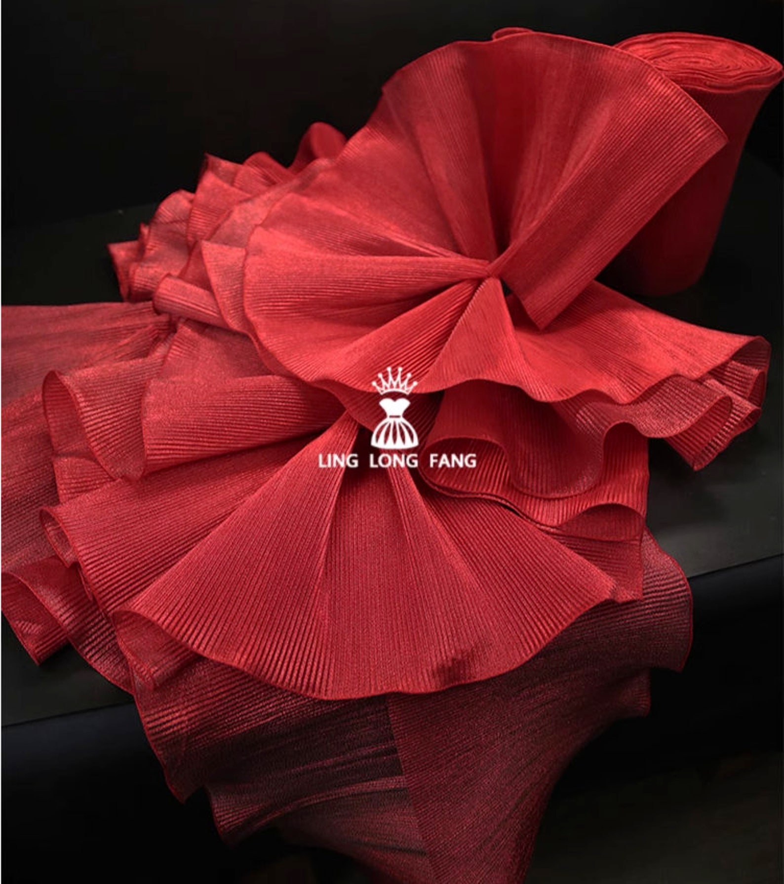 Metallic Luster Organza Lace: 3D Ruffle Designer Fabric, 27cm Wide - Etsy