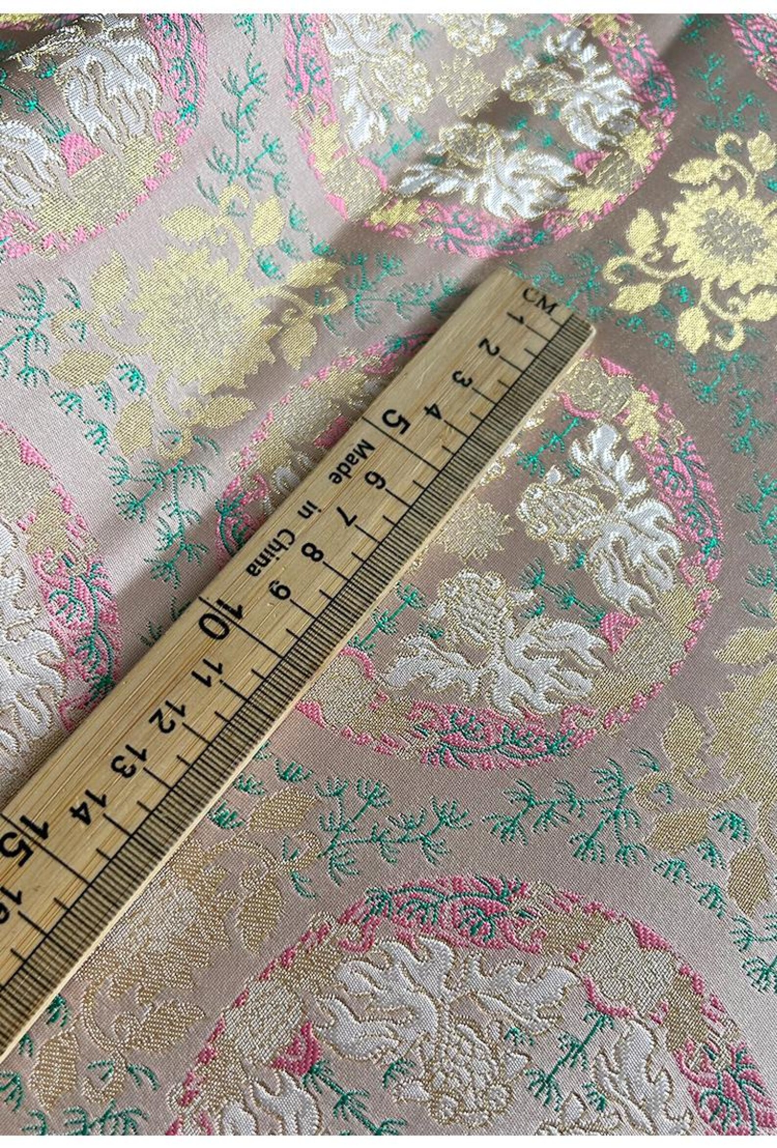 Floral Brocade Jacquard Fabric: Retro Gold Fish Style, 59" Wide - Etsy