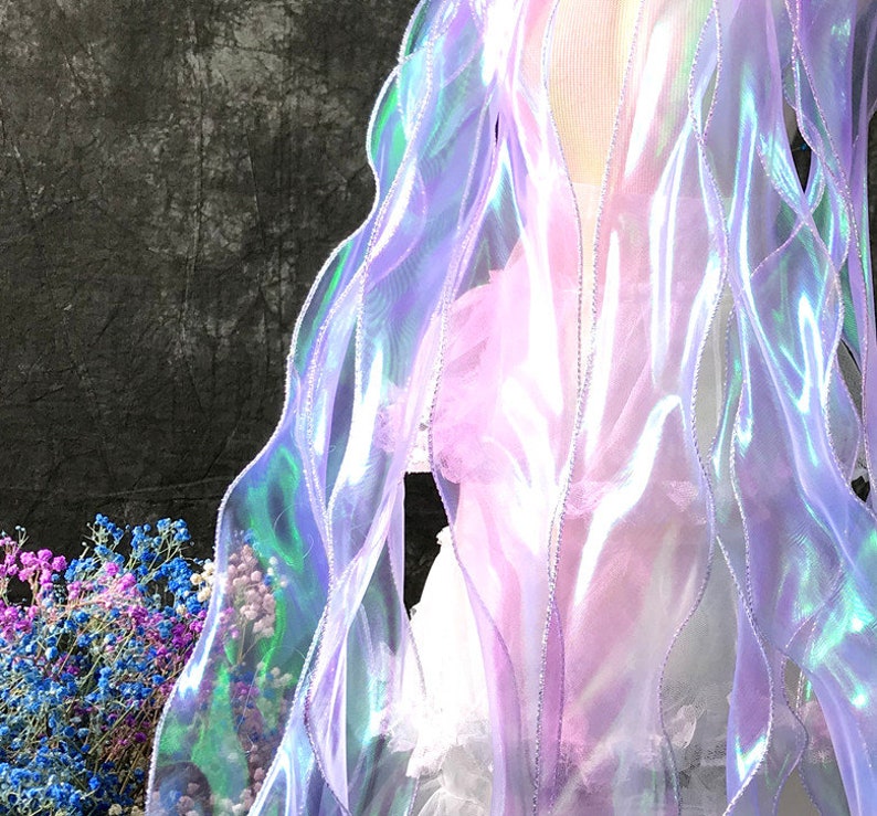 Mermaid Water Ripple Organza Ruffle: 7cm Wide Iridescent Lace Fabric - Etsy
