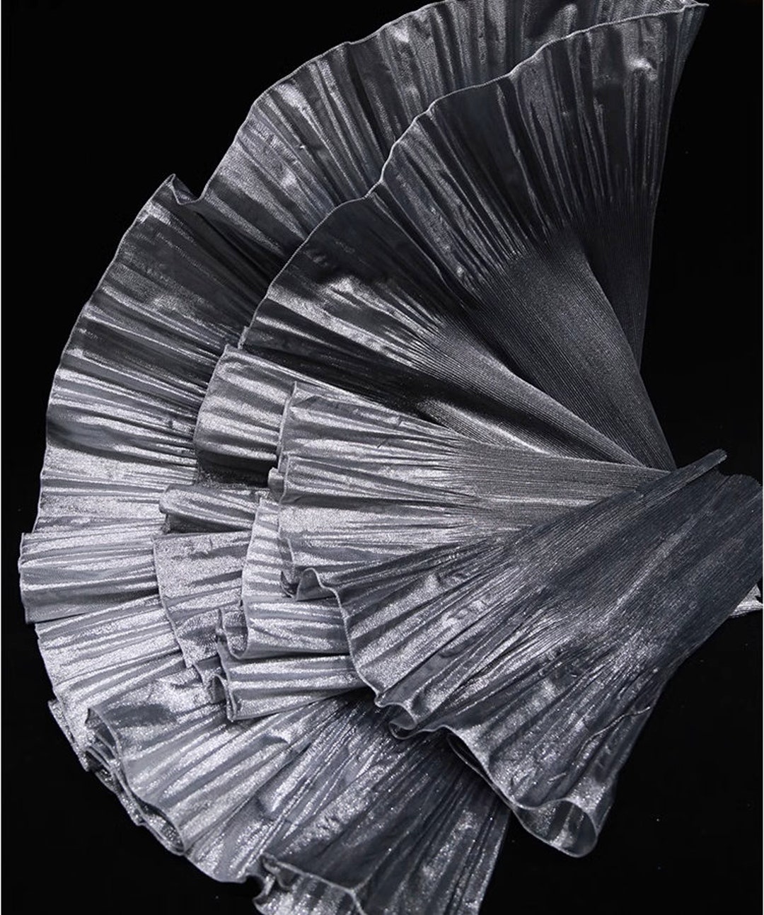 Metallic Luster Lace, 69cm Wide 3D Folds Ruffle Organza, Designer ...