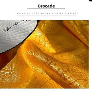 Gold Metallic Brocade Fabric: 59" Wide Silk Rayon Blend - Etsy