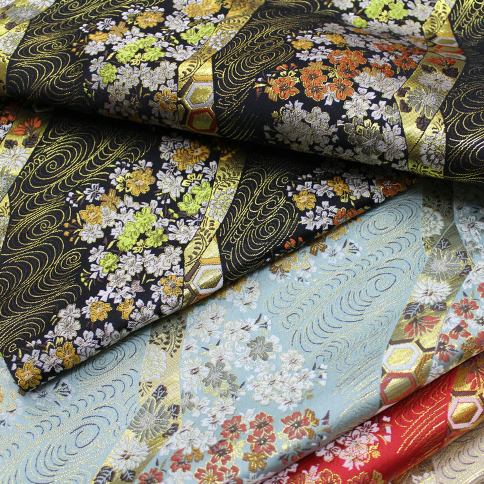 Nishijin Floral Jacquard Silk Brocade Fabric - 29.5” Width - Etsy