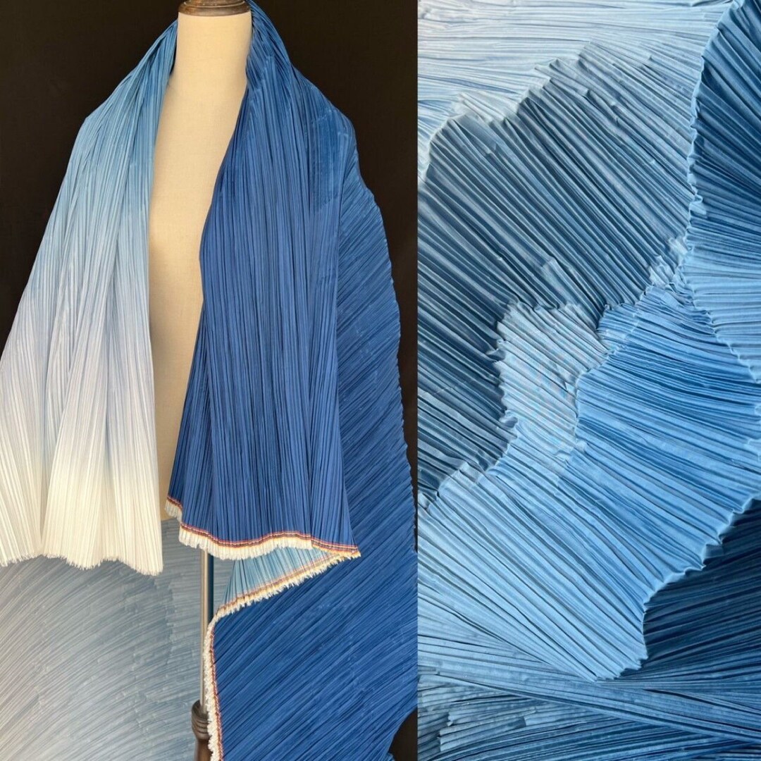 59w Crepe Gradient Paper Pleated Stiff Wedding Fabric - Etsy