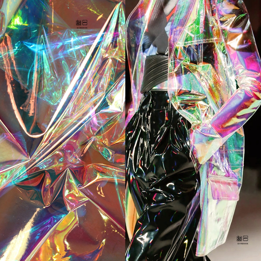 Transparent Colorful Laser Symphony TPU Fabric, Designer Waterproof ...