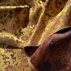 57"w Song Brocade Chinese Fu Dragon Silk Brocade, Emperor Tibetan Robe ...