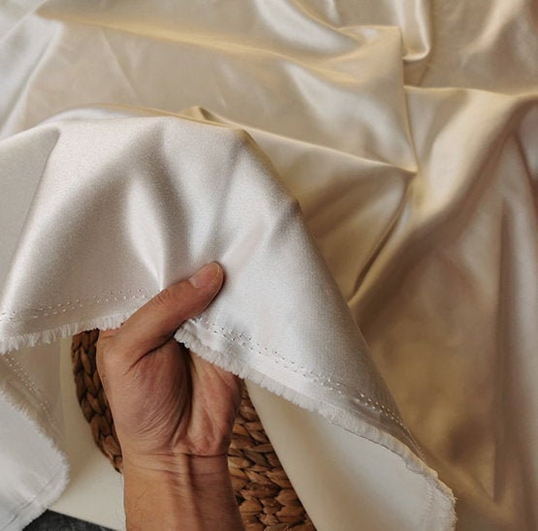 Shiny Bridal Satin Fabric: Heavy Wedding Gown Material, 59" Wide - Etsy