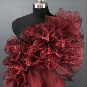 Sheer Pleated Ruffle, 15cm Wide 3D Folds Ruffle Organza, Designer ...