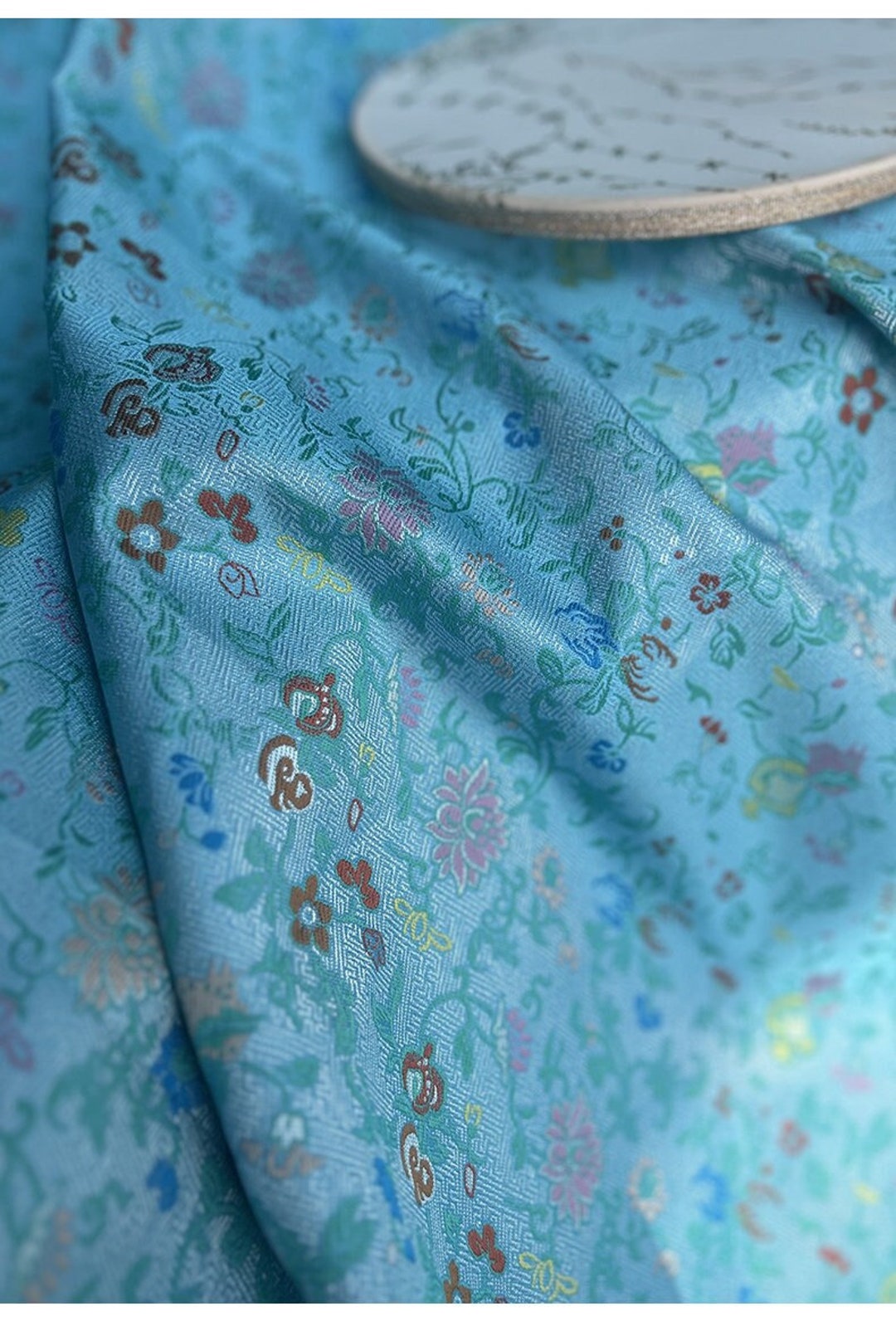 59" Song Brocade, Pomegranate Flower Silk Brocade, Emperor Tibetan ...