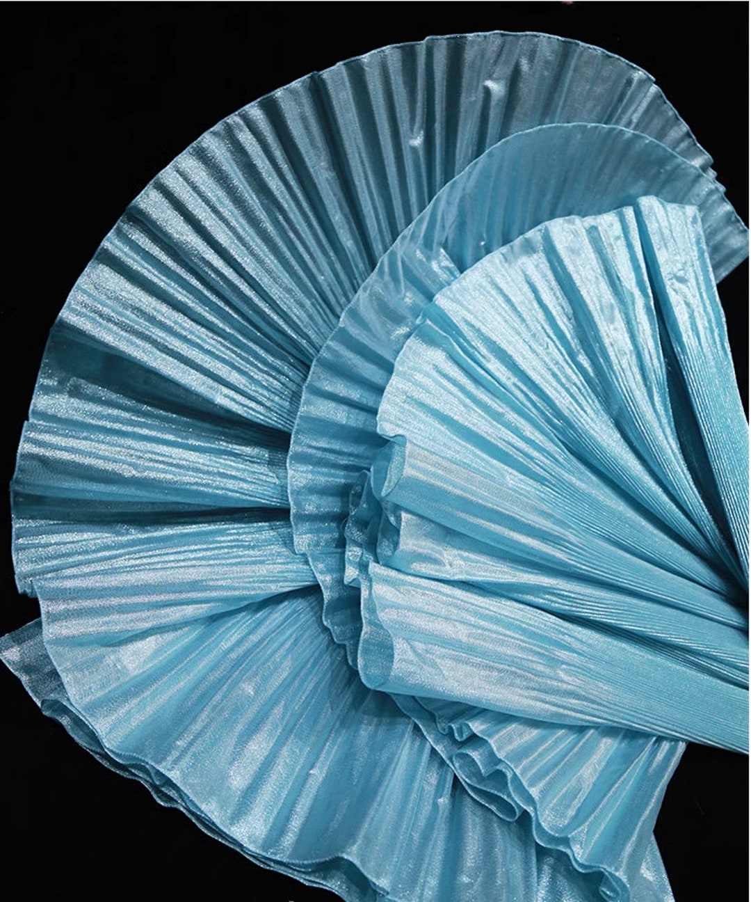 Metallic Luster Lace, 69cm Wide 3D Folds Ruffle Organza, Designer ...