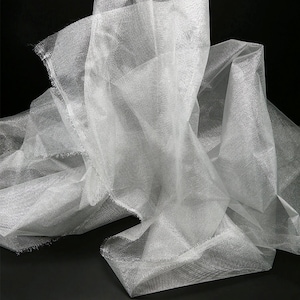 57"w Gold & Silver Hard Mesh Fabric, Wedding Dress Fabric, Stiff Mesh ...