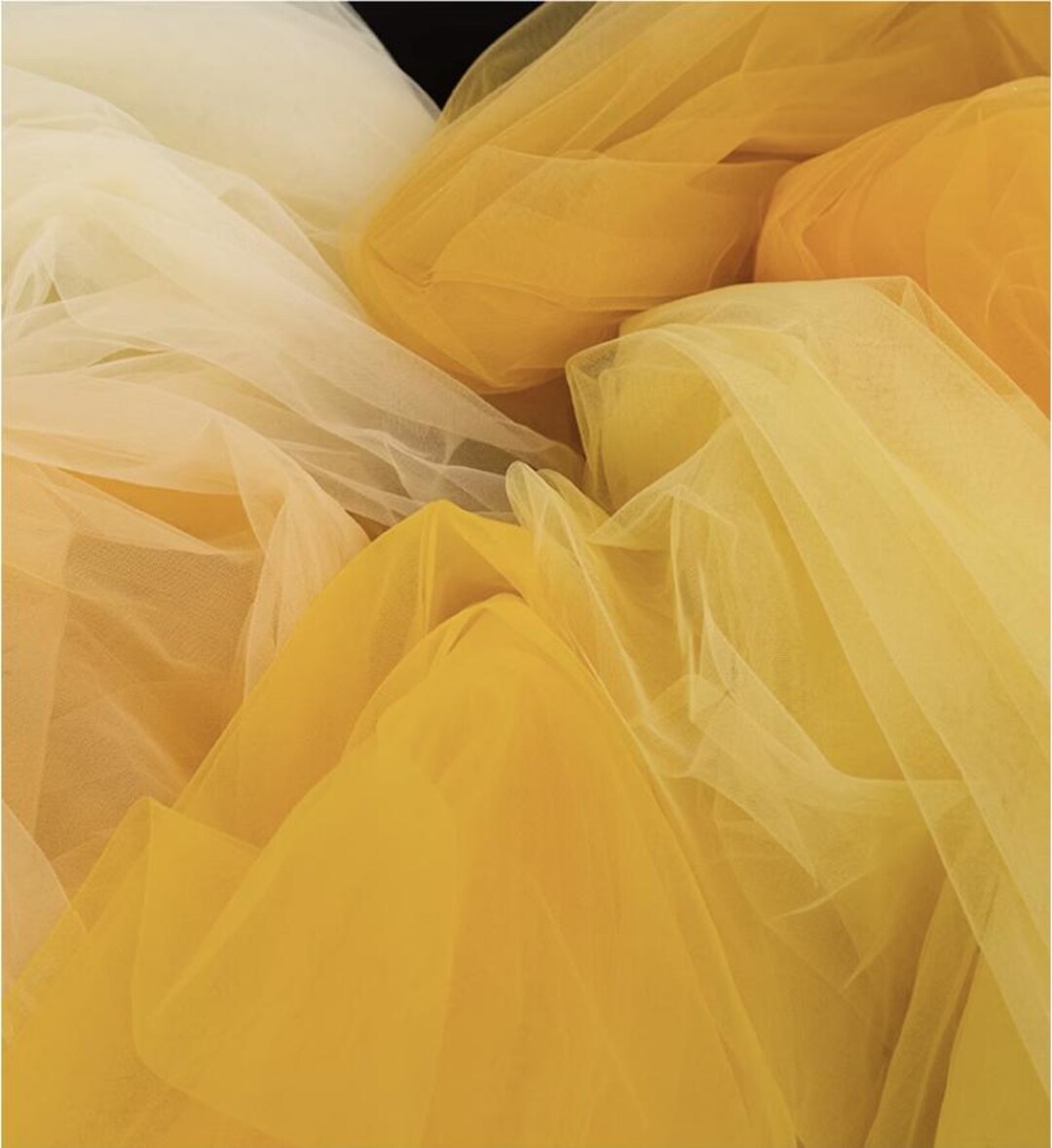 Yellow Tone Mesh Fabric – Sheer Gauze for Stage Backdrops, Wedding ...