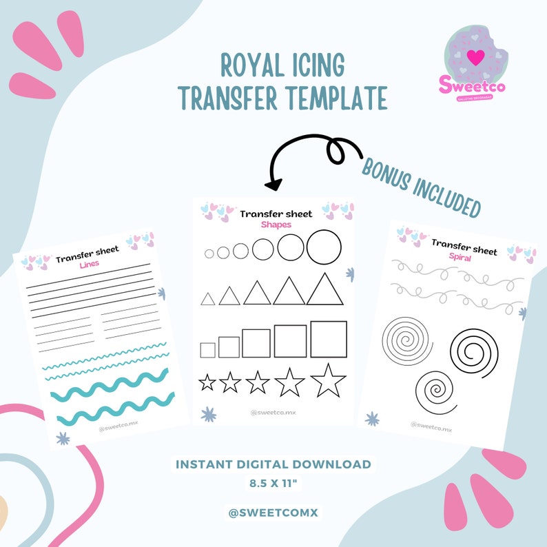 BEE Royal Icing Transfer Sheets, Set of 6 Printable Sheets, Digital ...