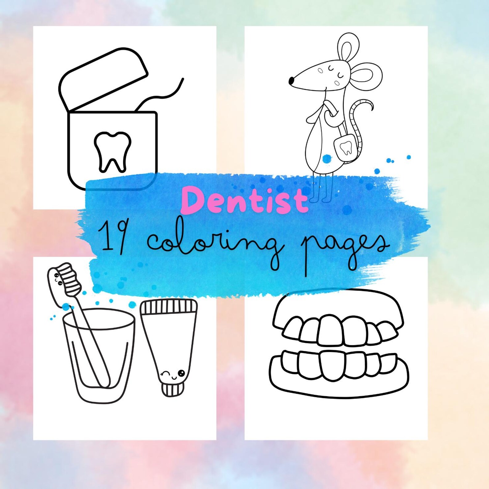 DENTIST Coloring Book, Coloring Book for Adults and Children - Etsy