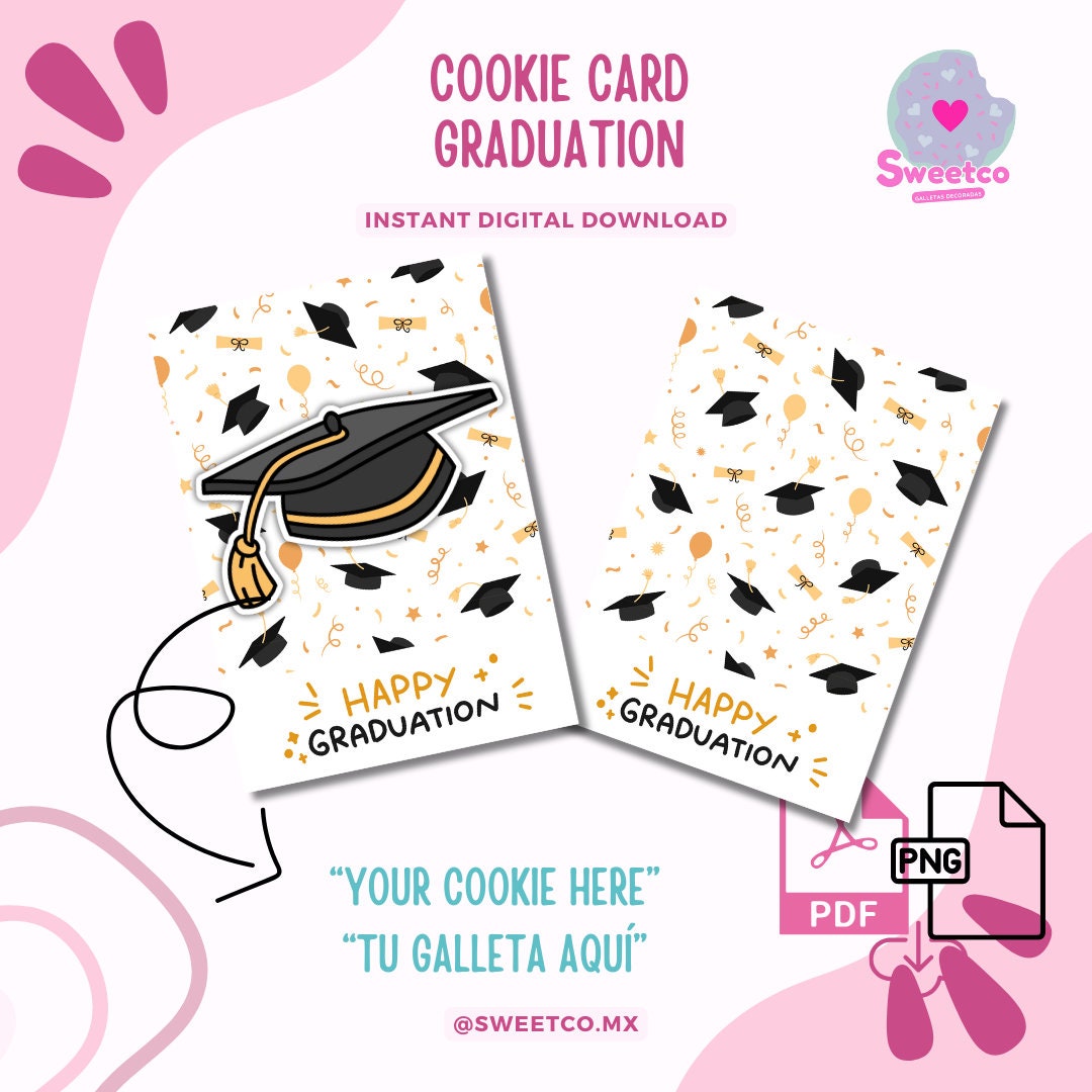 Printable Graduation Cookie Card - Congratulations Graduate -3.5x5 ...