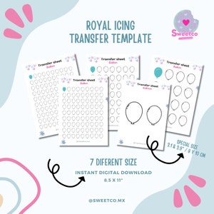 BALLOON Royal Icing Transfer Sheets 10 Printable Sheets,digital ...