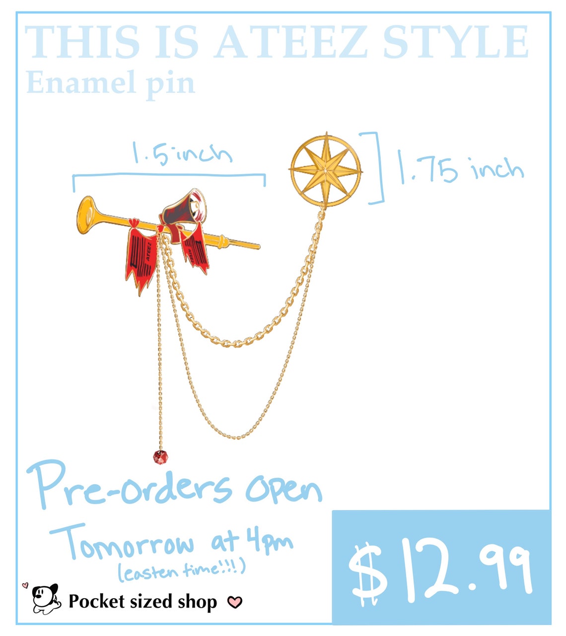 Pocket Sized This is ATEEZ Style Enamel Pin PREORDER - Etsy