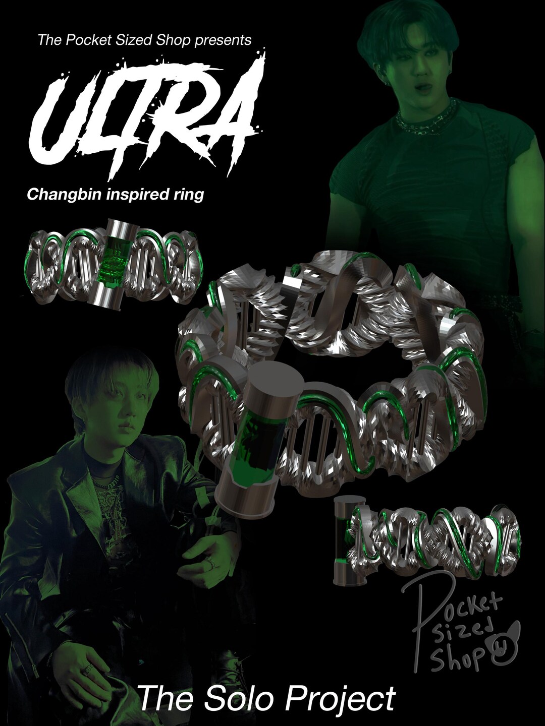 Pocket Sized SKZ Changbin “ultra” Inspired Ring |hop | Kpop | Merch ...