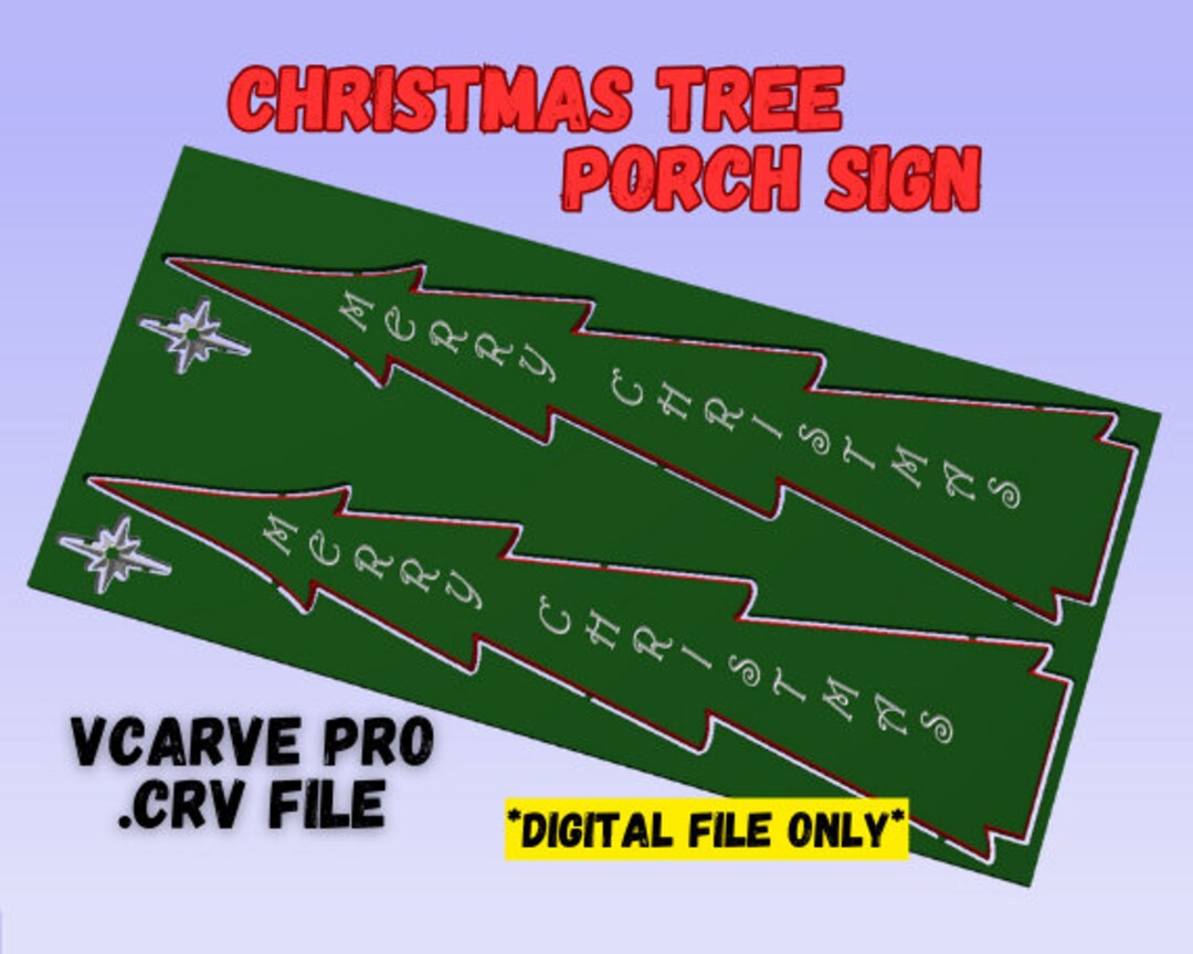 46" Christmas Tree Porch Sign - Vcarve Pro/aspire File - Vectric ...
