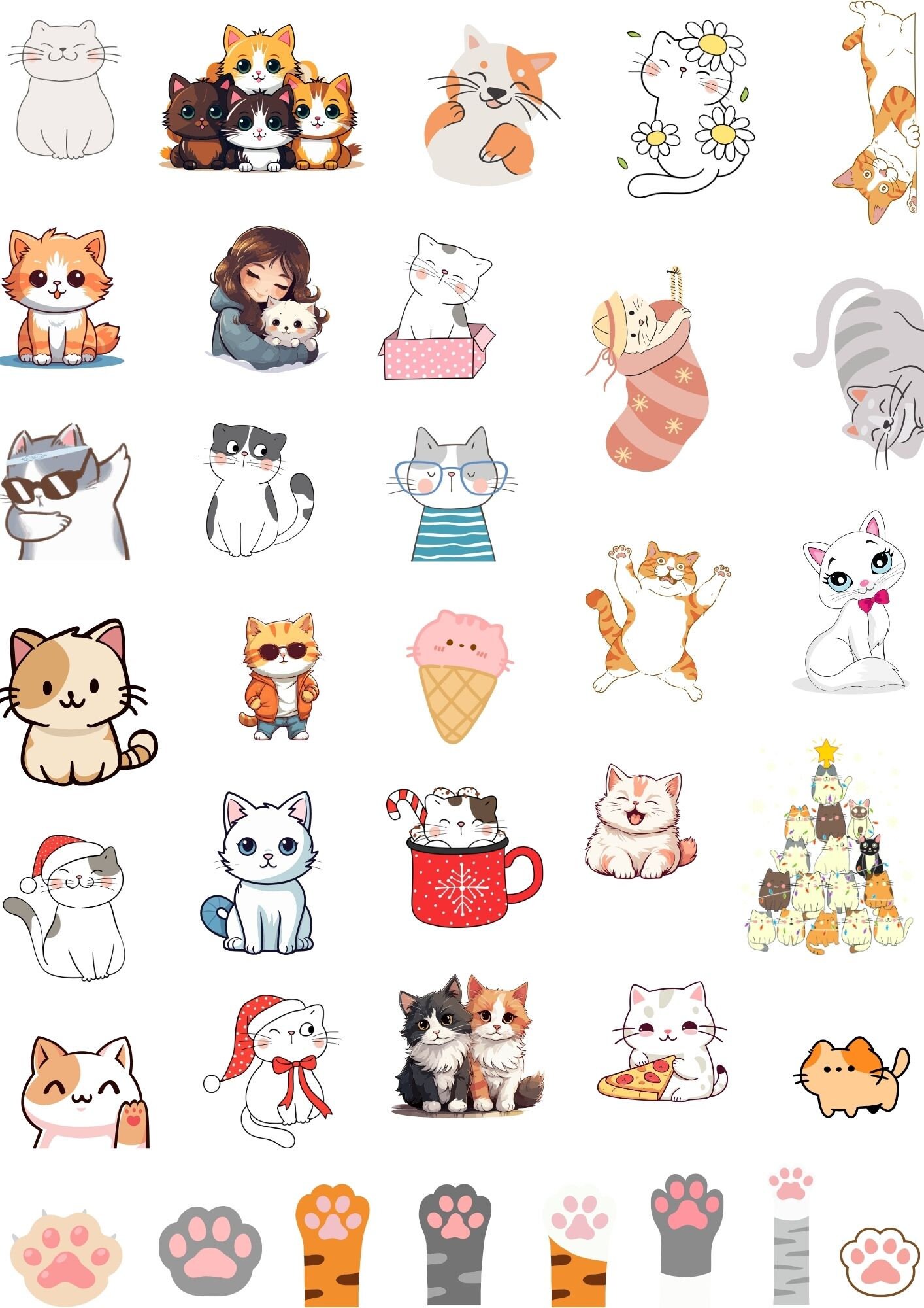 Cute Printable Stickers Cameo Silhoutte Ready to Cut and Print Sticker ...