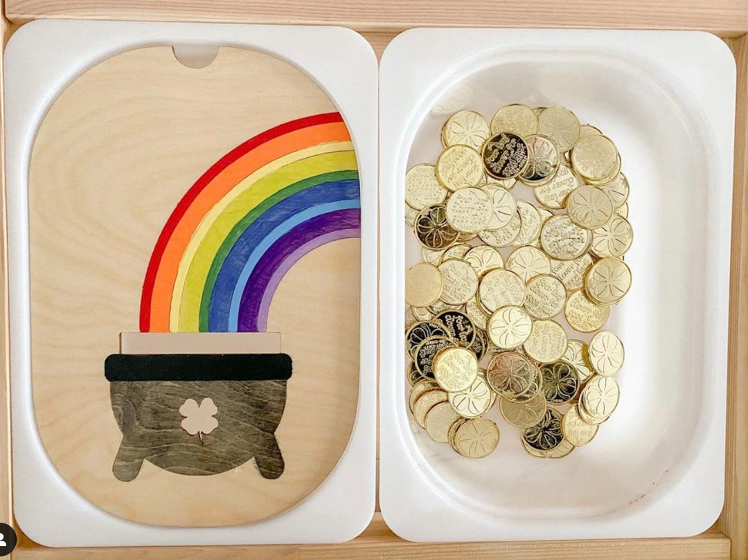 SVG Flisat Lid- St.patricks Day Rainbow Pot of Gold - Etsy