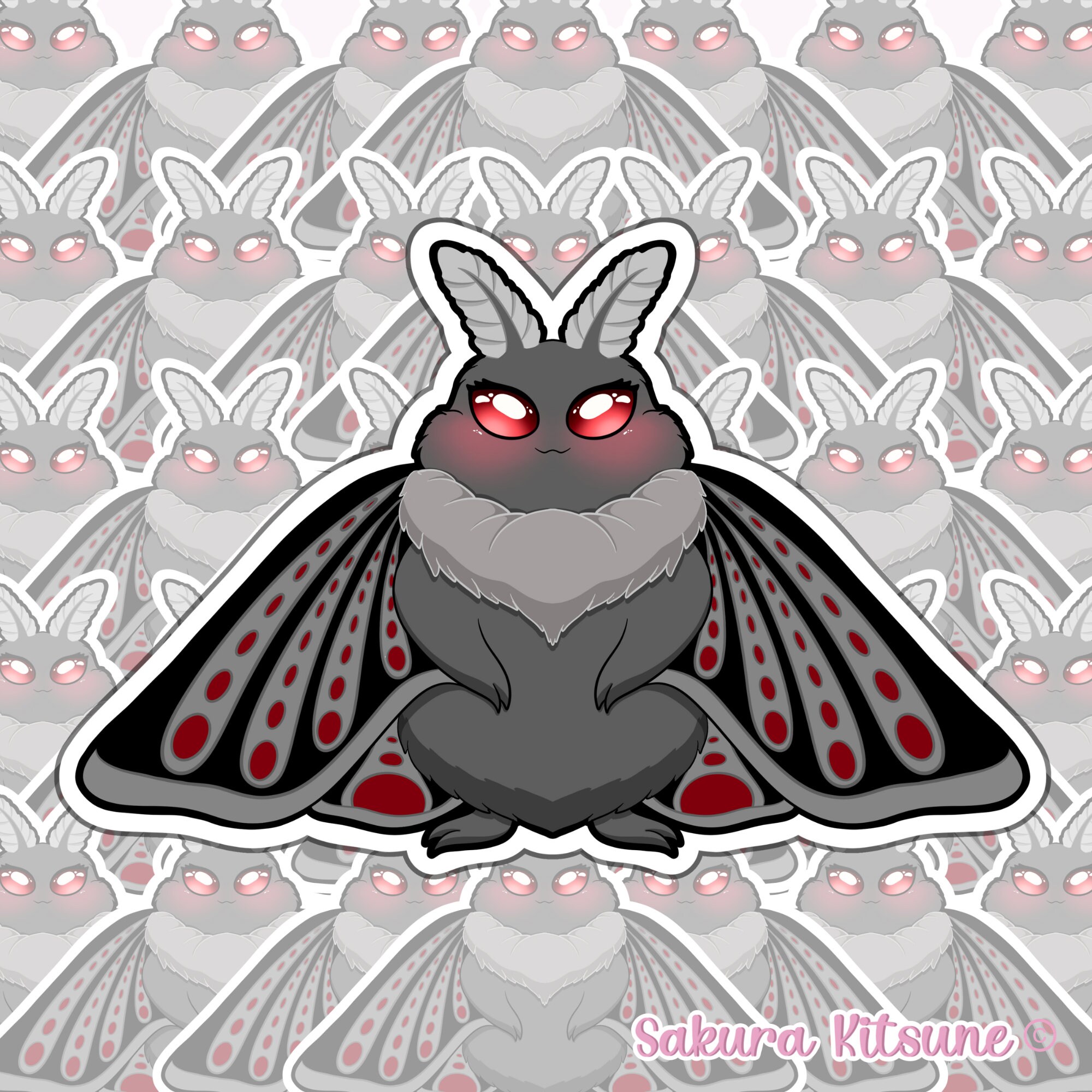 Cute Mothman Vinyl Sticker Kawaii Halloween - Etsy UK