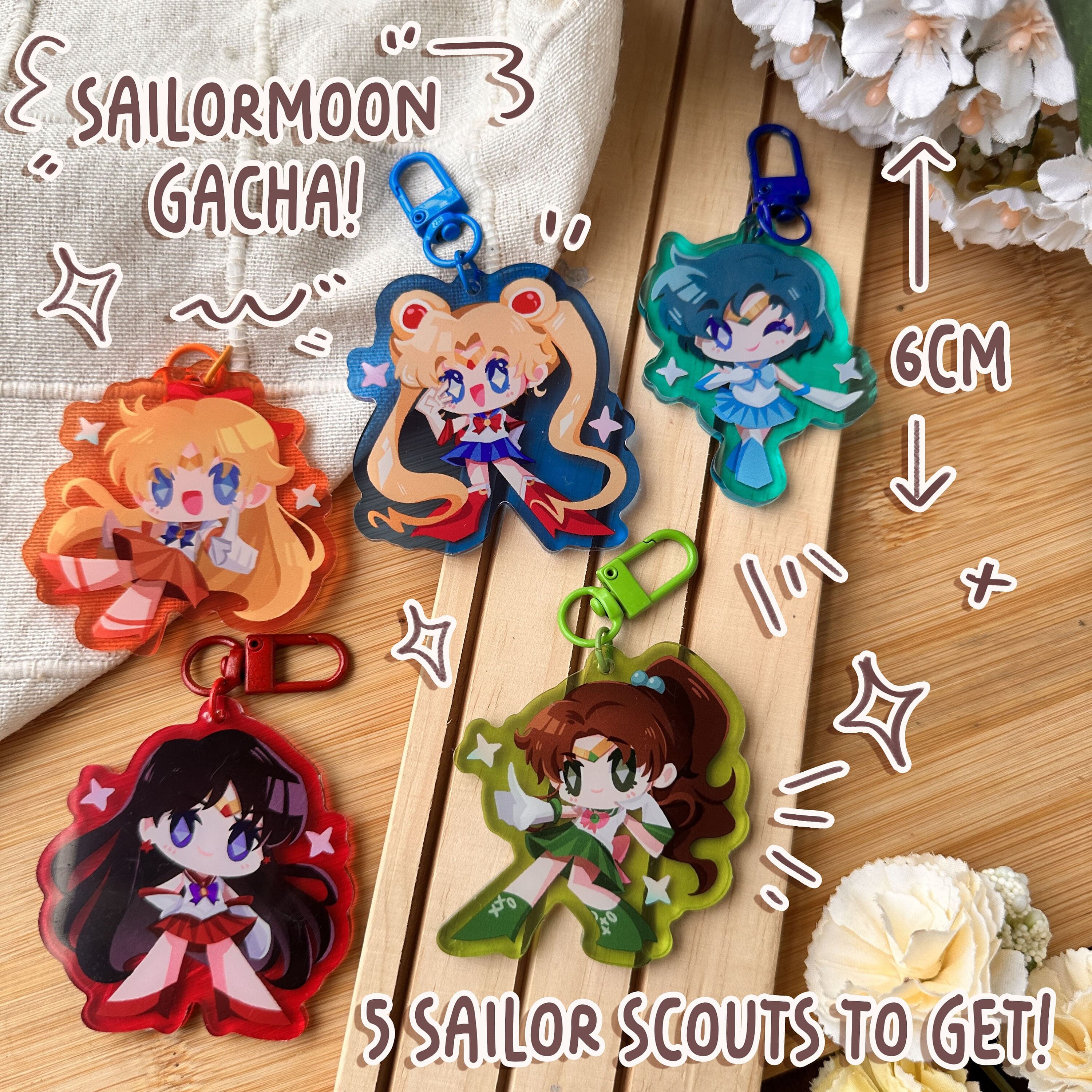 Sailormoon Chibi Rainbow Acrylic Keychains RANDOM GACHA - Etsy