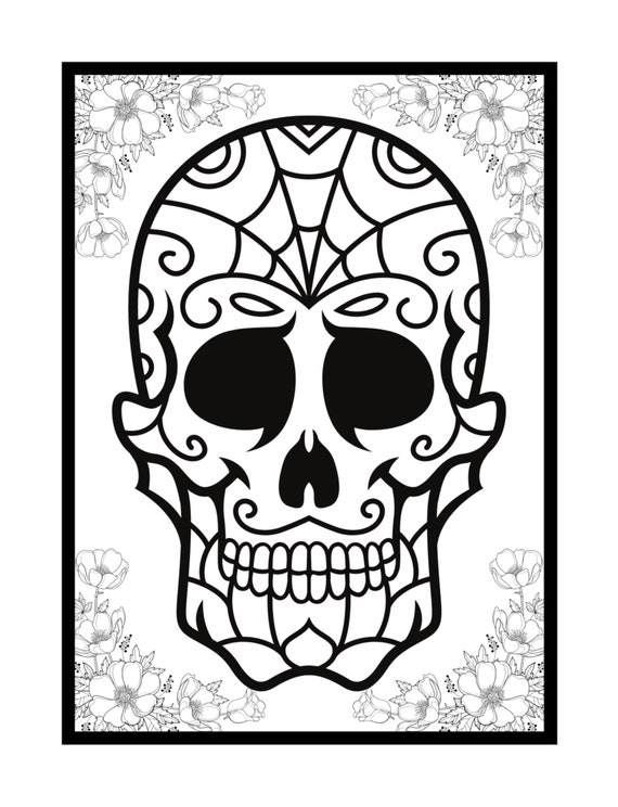 Day Of The Dead Sugar Skull Coloring Page