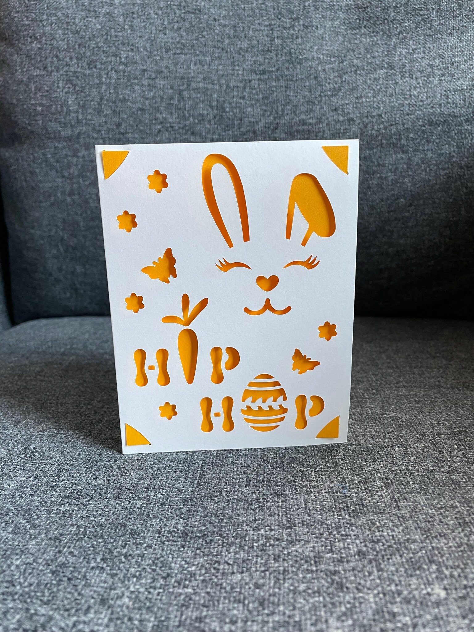 Happy Easter Insert Cutting Card, SVG Template File With Bunny and Eggs ...