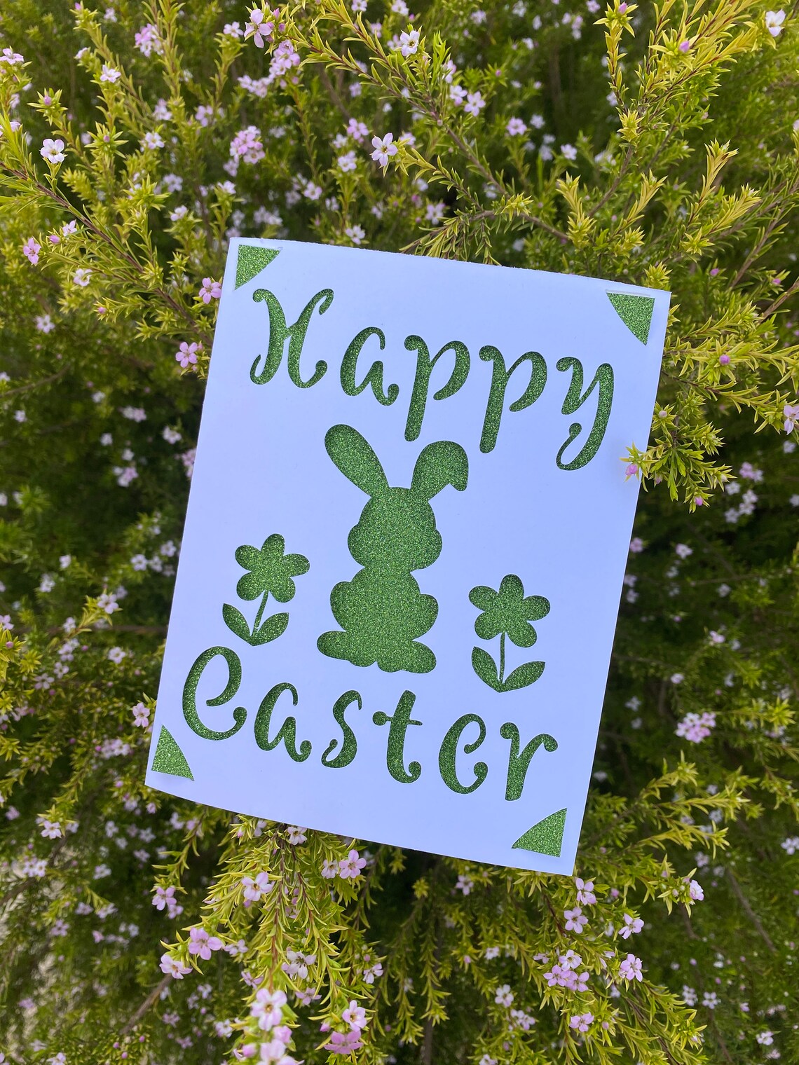 Happy Easter Insert Cutting Card SVG Template File With Bunny | Etsy