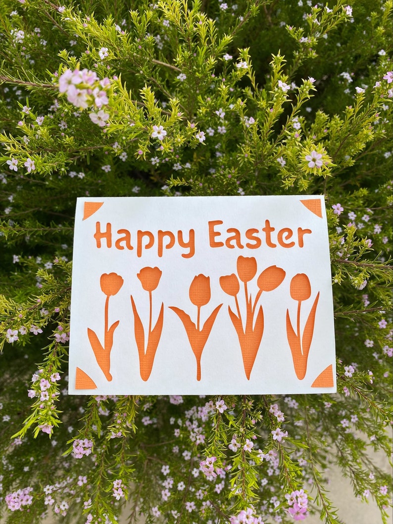 Happy Easter Insert Cutting Card SVG Template File With - Etsy