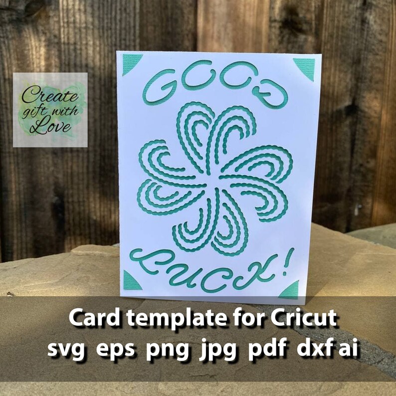 Good Luck Card SVG Template Cut File for Cricut Joy. Digital - Etsy
