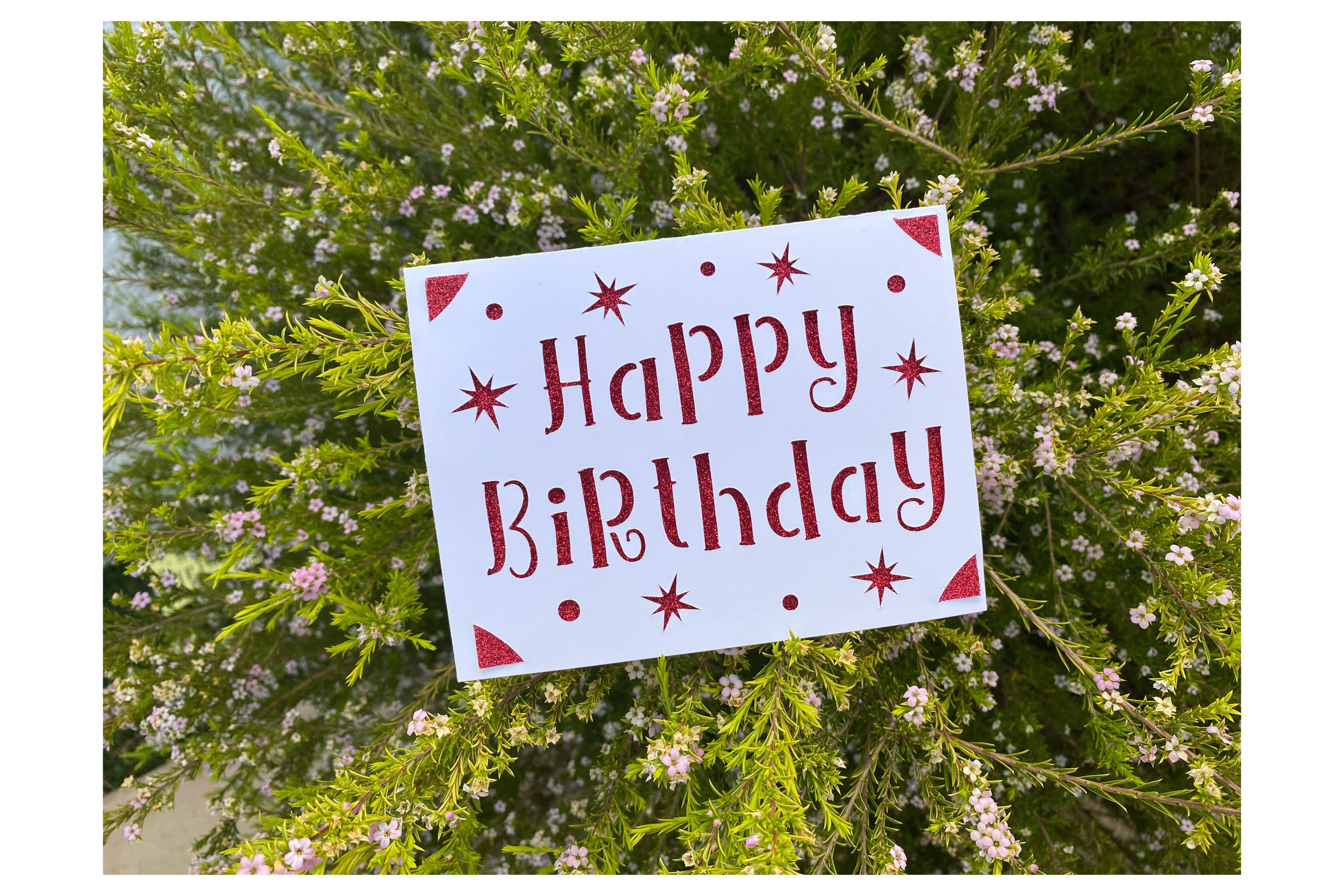 Happy Birthday Insert Cutting Card SVG File With Star and - Etsy Canada