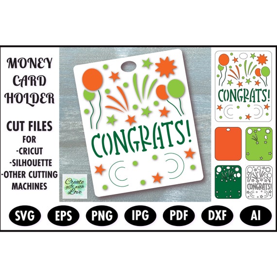Congrats Money Card Holder SVG. Congratulations Design. Gift | Etsy