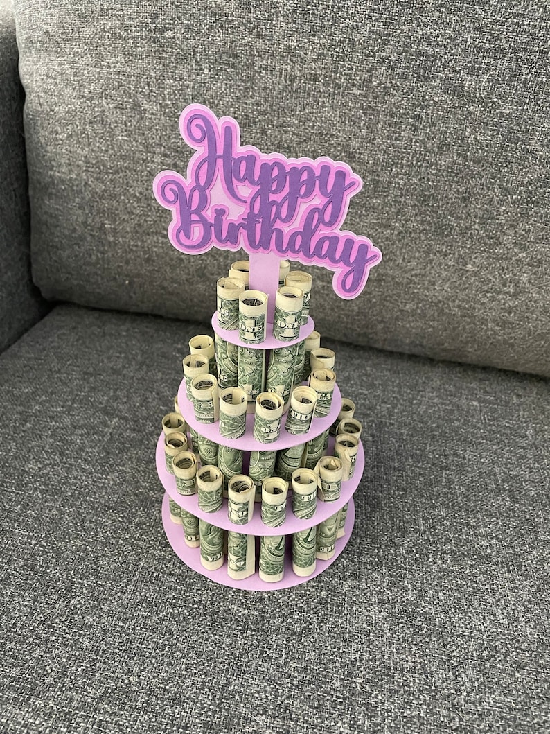 Birthday Money Cake SVG. Cardstock Money Holder. SVG Template Cut File ...