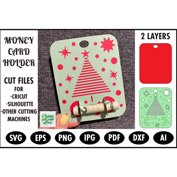 Money Card Holder SVG. Merry Christmas Gift Card. Works With - Etsy