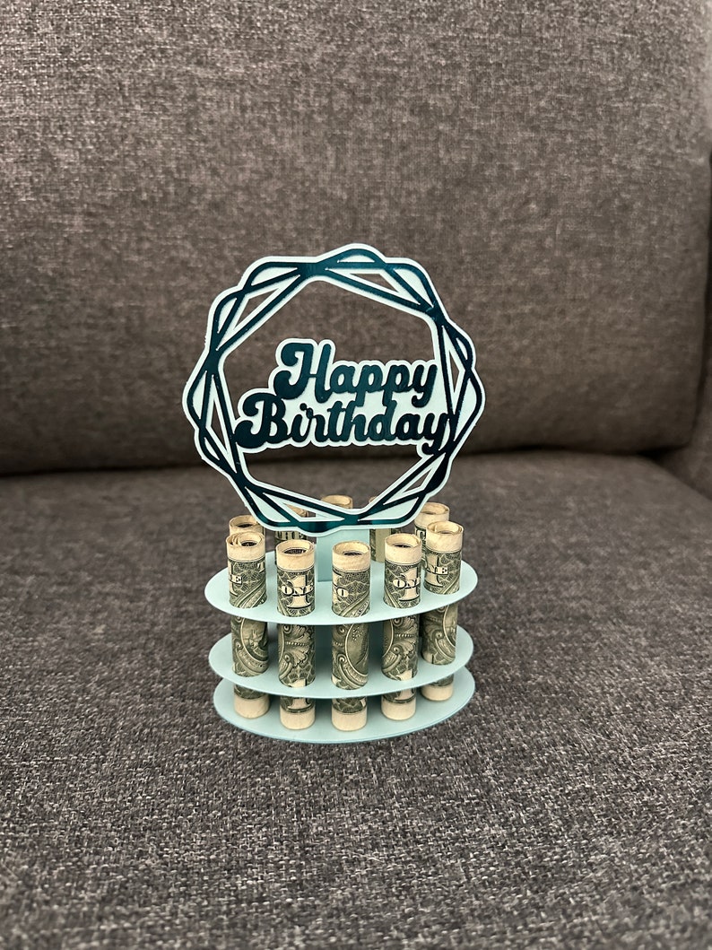 Birthday Money Cake SVG. Cardstock Money Holder. SVG Template Cut File ...