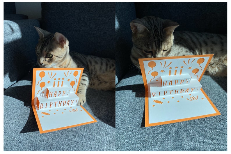 DIY Pop-up Happy Birthday Card. Silhouette. Card Template - Etsy