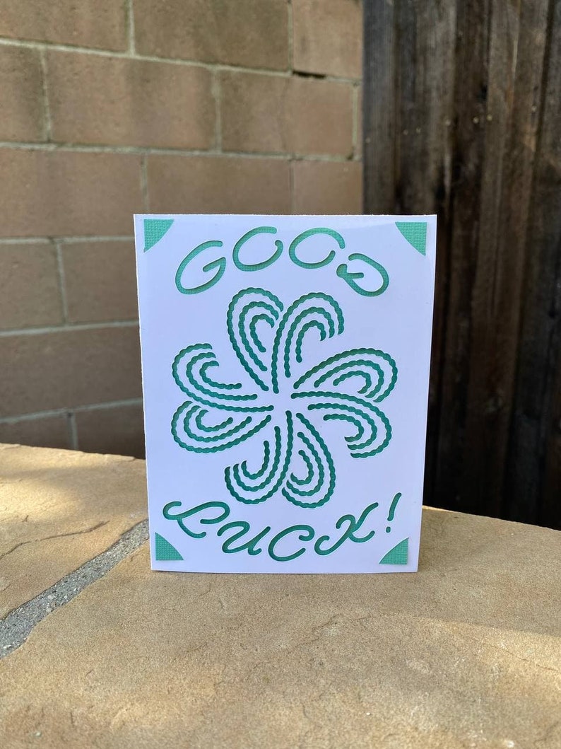 Good Luck Card SVG Template Cut File for Cricut Joy. Digital - Etsy