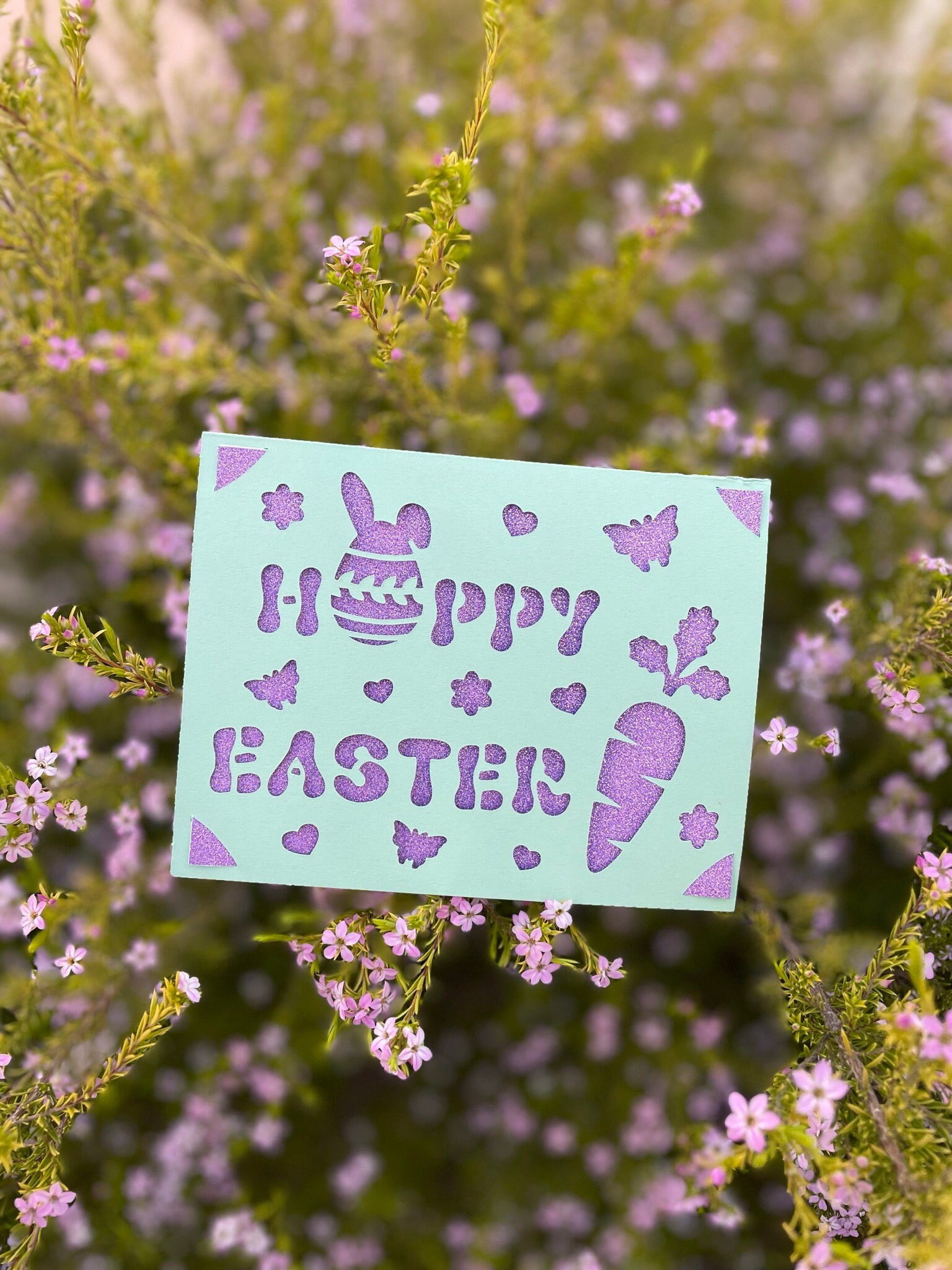 Happy Easter Insert Cutting Card, SVG Template File With Bunny and Eggs ...
