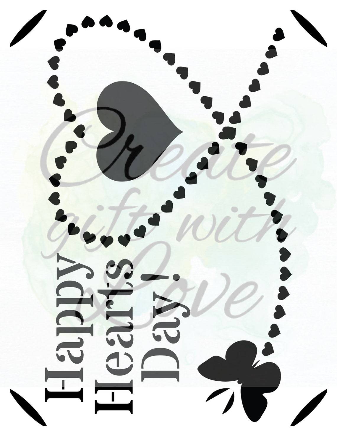 Happy Hearts Day Card With Love SVG Template Cut File With | Etsy