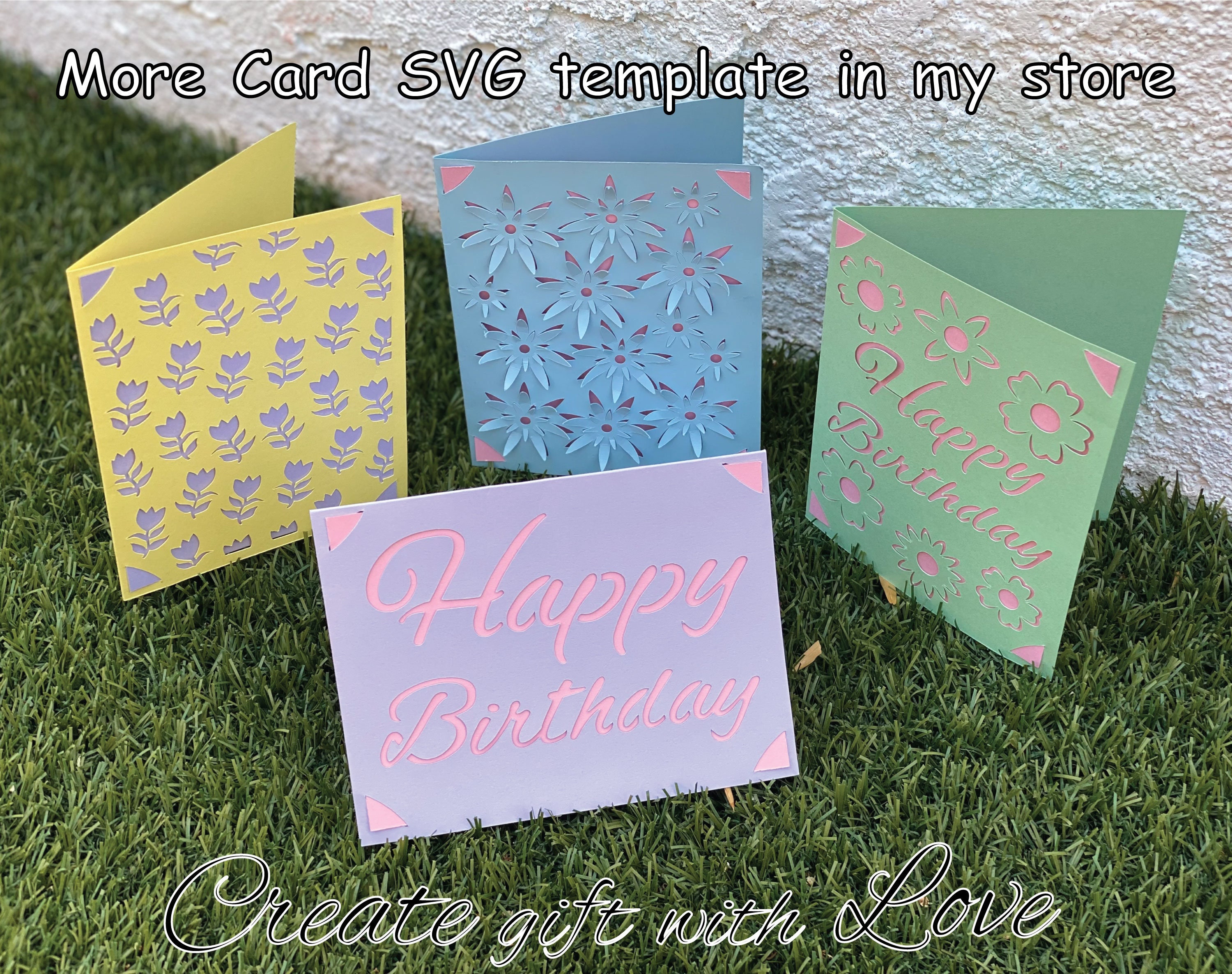 Christmas Tree Card SVG Template Cut File Greeting Card for - Etsy